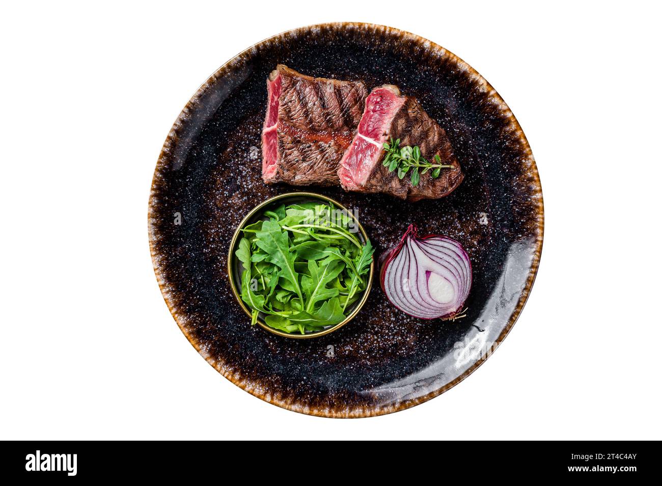 Grilled Oyster Top Blade beef meat steak on a plate with salad ...