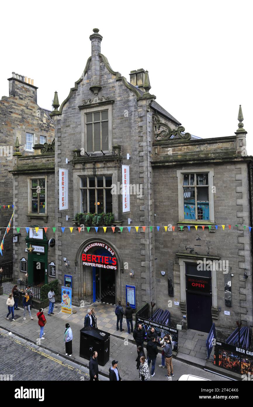 Berties fish and chip shop, Victoria Street, Edinburgh City, Scotland ...