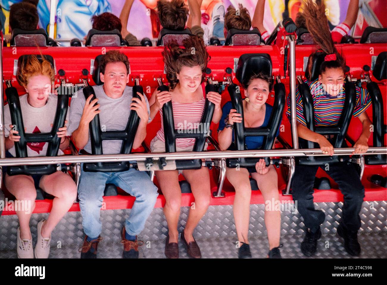 TERMINATOR FUNFAIR RIDE, CARDIFF, 1995: Fairground visitors in 90s ...