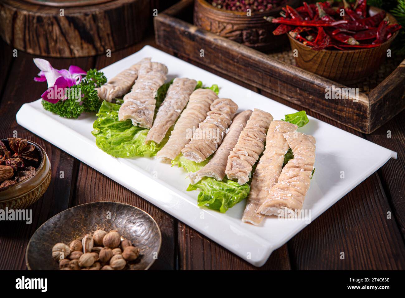 Marinated slice pork intestine for hot pot,yakiniku, sukiyaki and shabu ...
