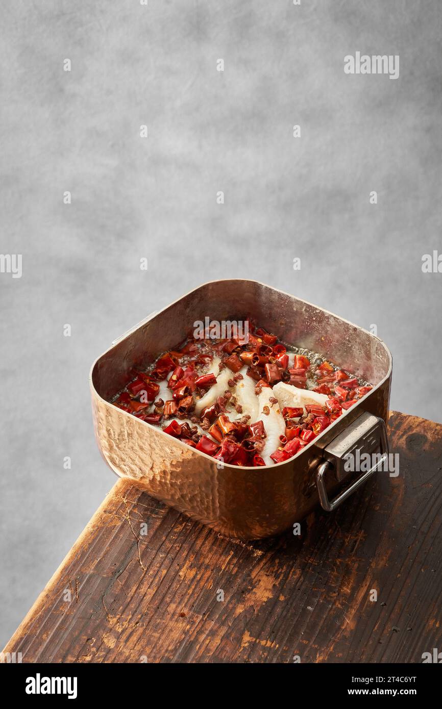 Poached sliced sea bass with vegetables, Szechuan Boiling Fish，Sichuan ...