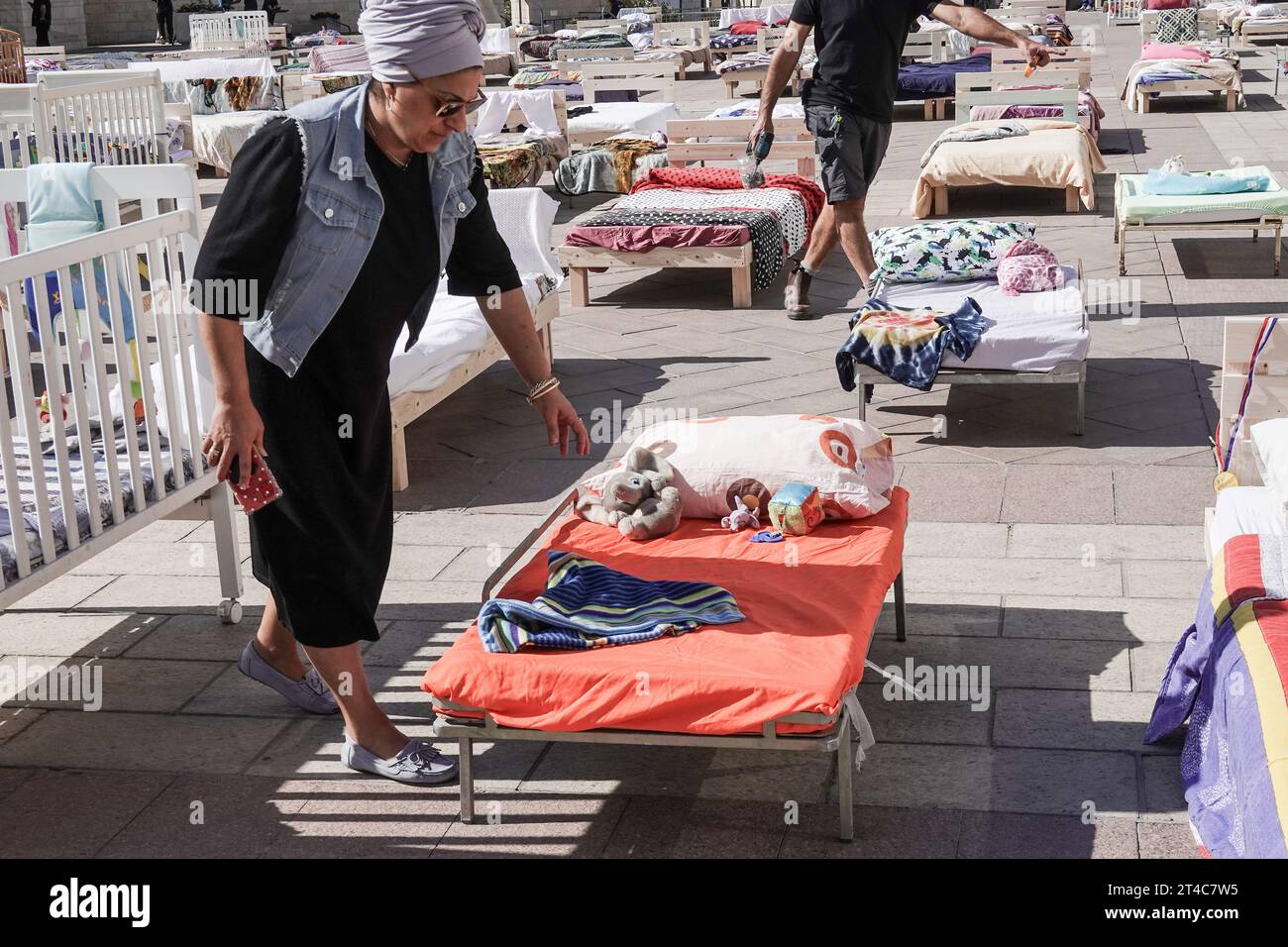 Jerusalem, Israel. 30th October, 2023. An installation at Jerusalem's ...