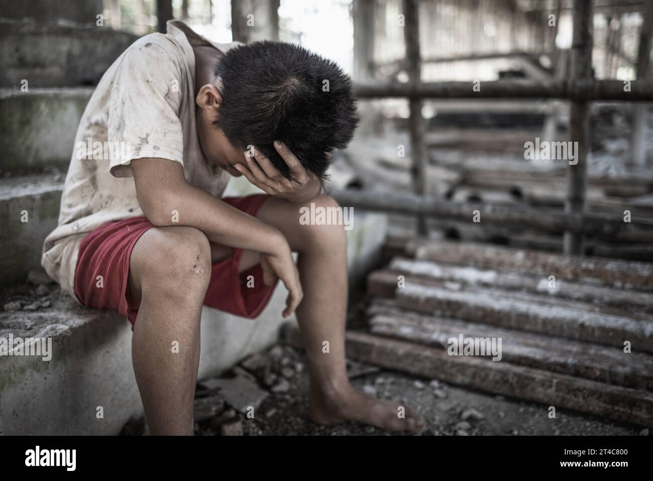 Concept of stopping violence against children, child labor, abuse To ...