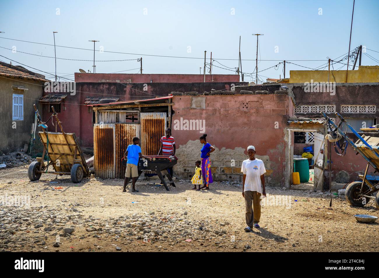 Street scene in Joal Fadiouth, Senegal, a village built on a unique ...