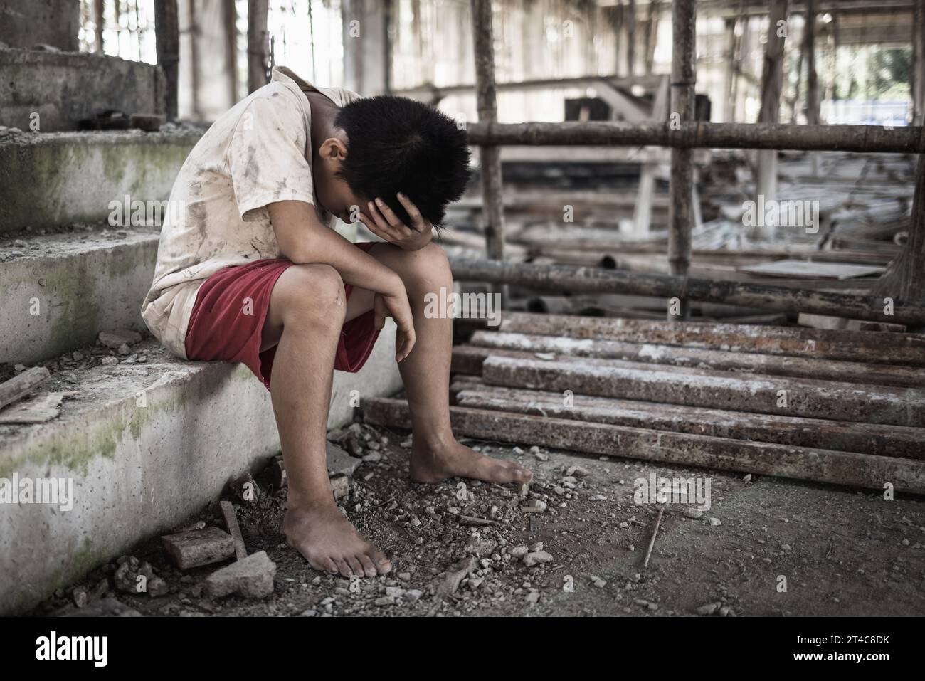 Concept of stopping violence against children, child labor, abuse To ...