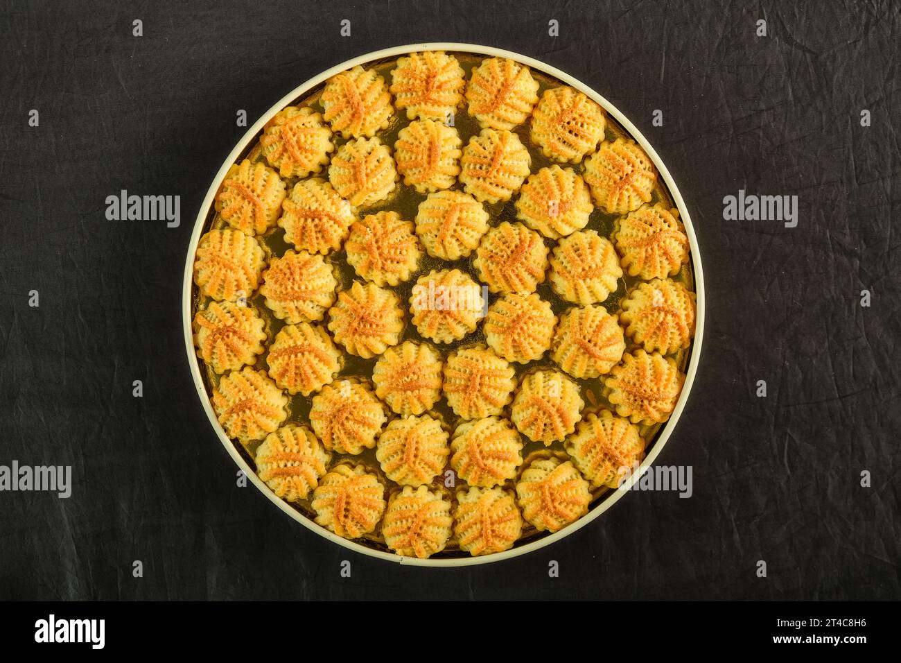 Arabic sweets boxes. Pictured from above showing several shapes and ...
