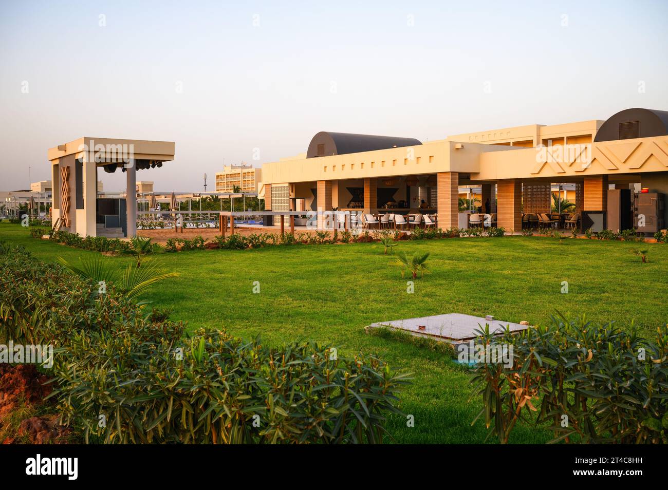 Pool bar at the luxury hotel Riu Baobab, a five star hotel in Senegal ...