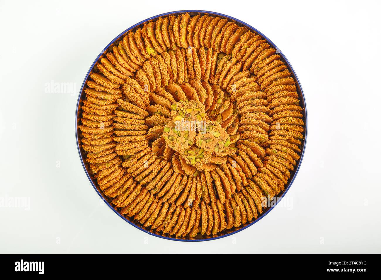 Arabic sweets boxes. Pictured from above showing several shapes and ...