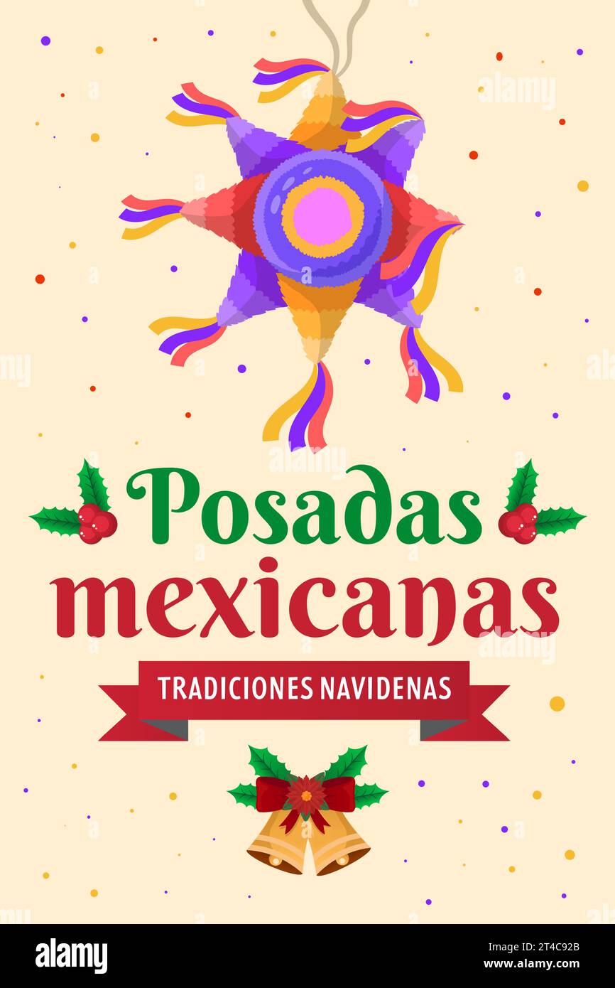 flat posadas mexicanas vertical banner illustration Stock Vector Image ...
