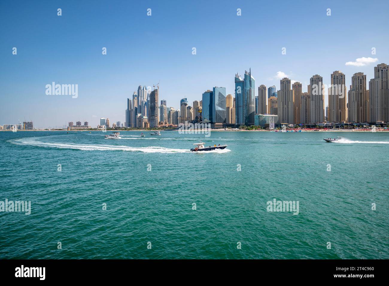 UAE, Dubai, December 8th, 2018. Wide angle view of Jumeirah Beach ...