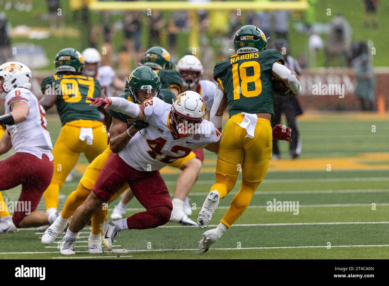 WACO, TX - OCTOBER 28: Iowa State Cyclones linebacker John Klosterman ...