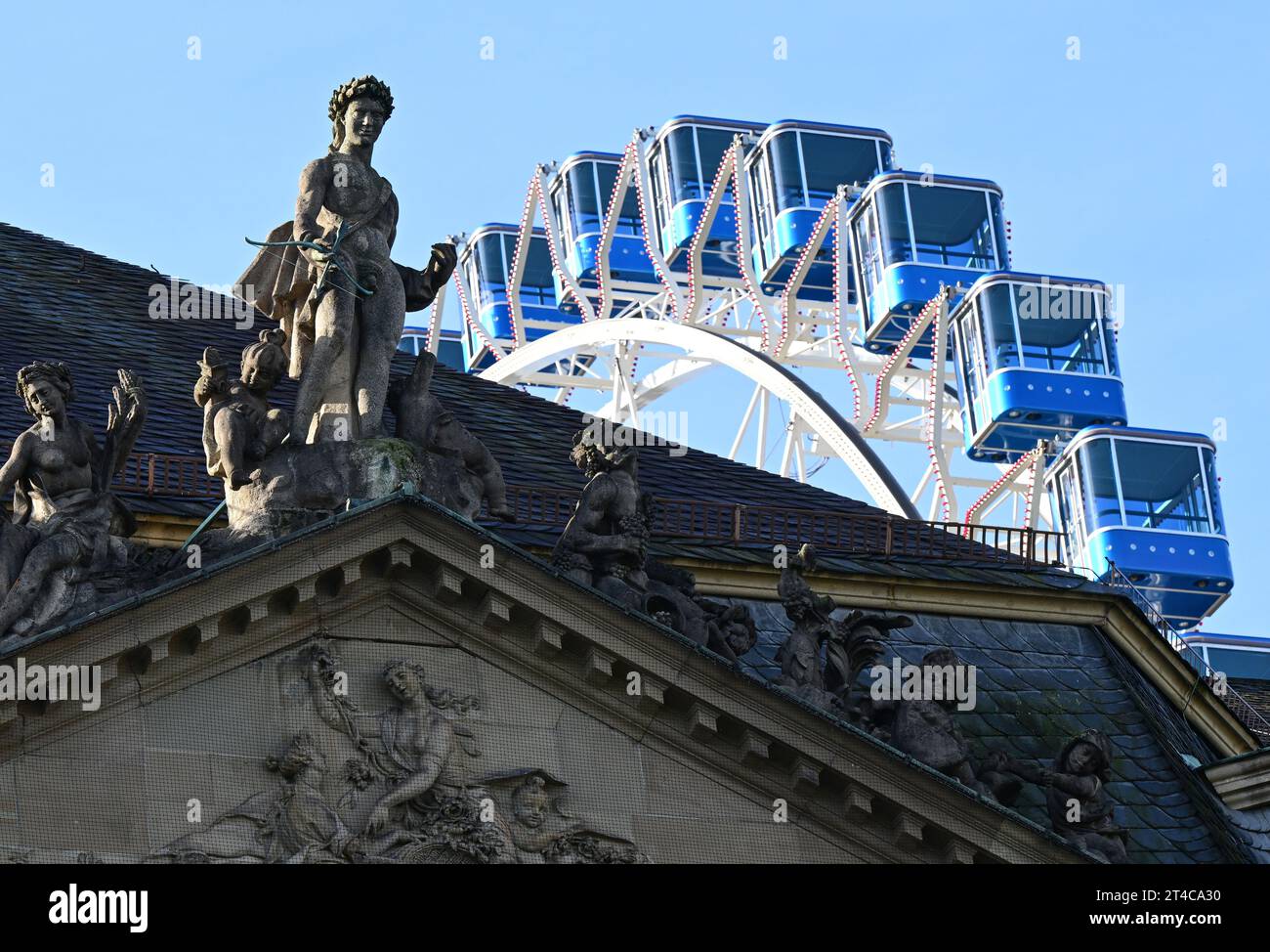 Stuttgart, Germany. 30th Oct, 2023. A historical statue of Apollo ...