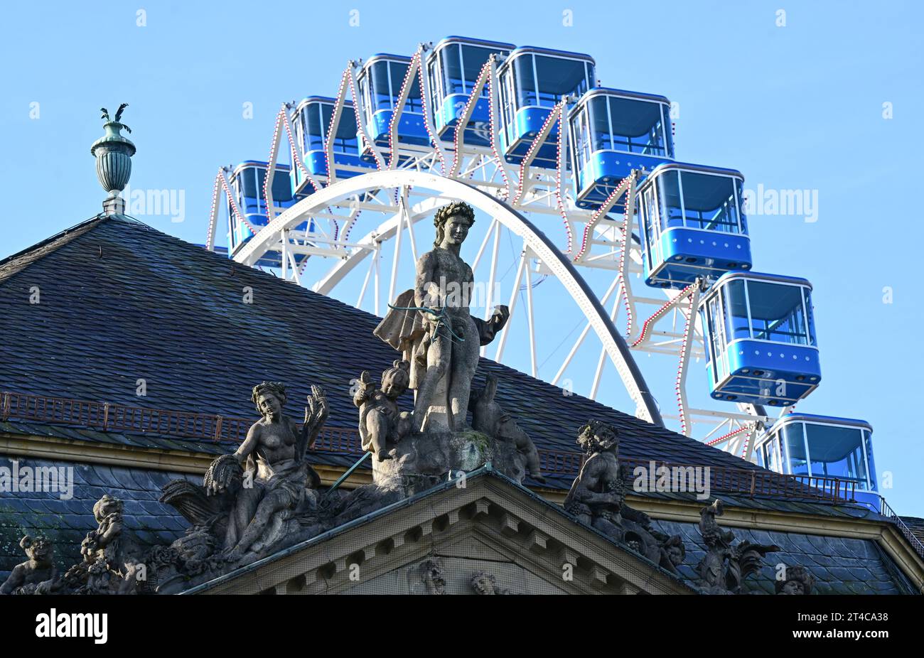 Stuttgart, Germany. 30th Oct, 2023. A historical statue of Apollo ...