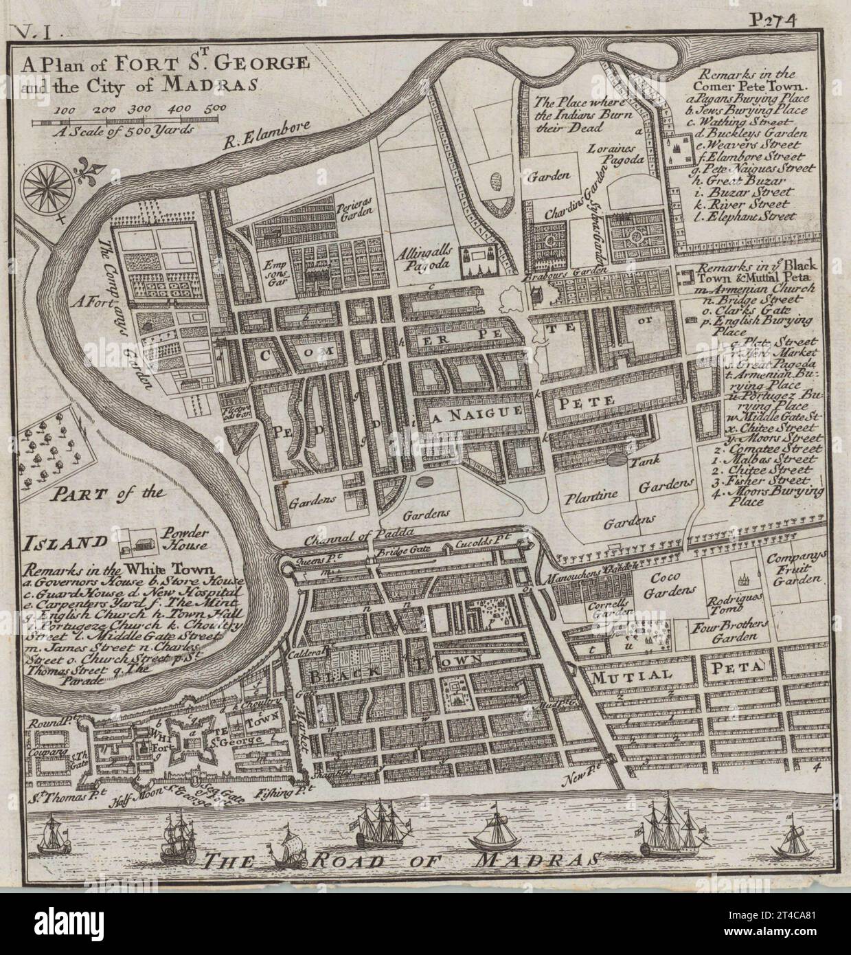"A Plan of Fort St. George and the City of Madras," by Herman Moll ...