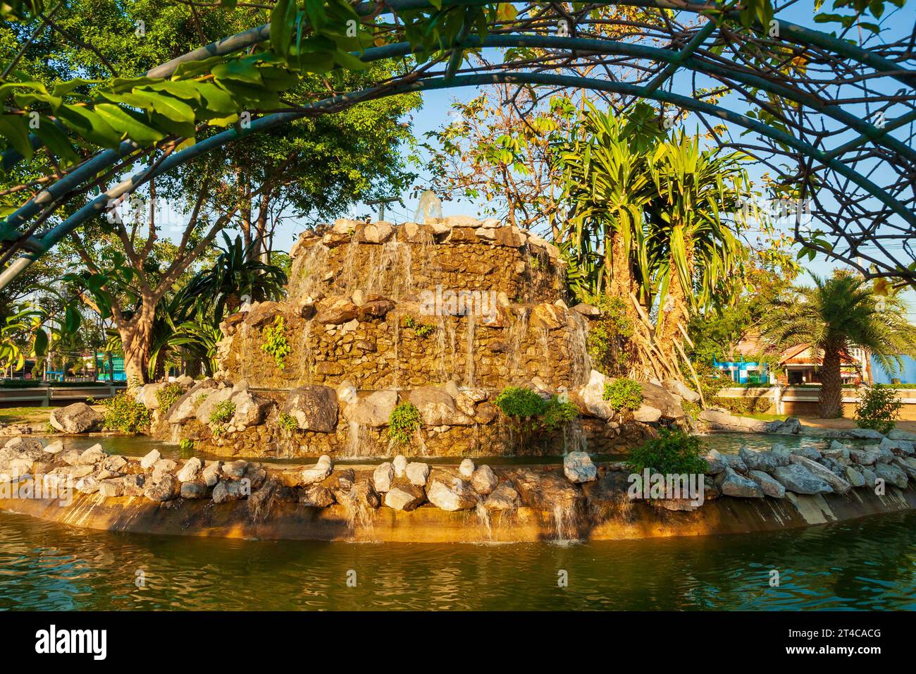 Fountain in 60th Anniversary Petch Pracha Romyen Park in city of ...