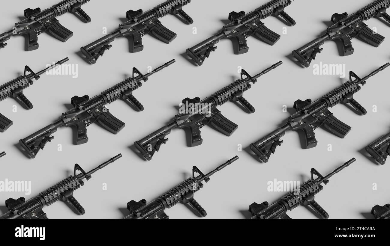 M4A1 carbine, arms supplies, military conflict. A large number of ...