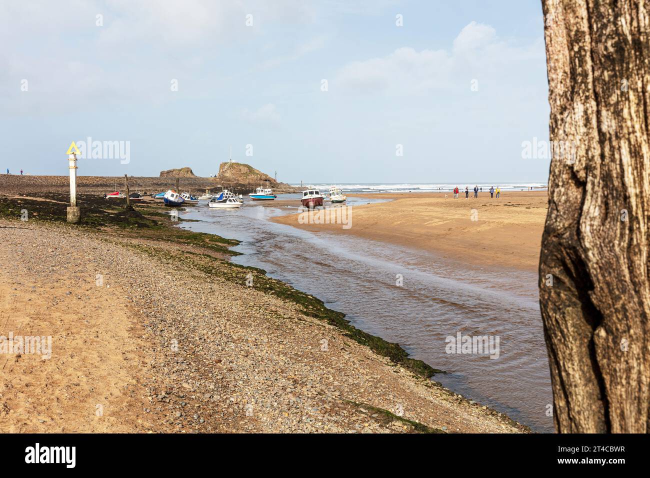Bude harbour, Bude estuary, Bude, Cornwall, UK, England, Bude beach ...