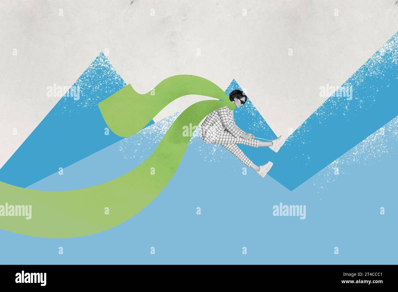 Creative 3d photo artwork graphics collage painting of carefree lady ...