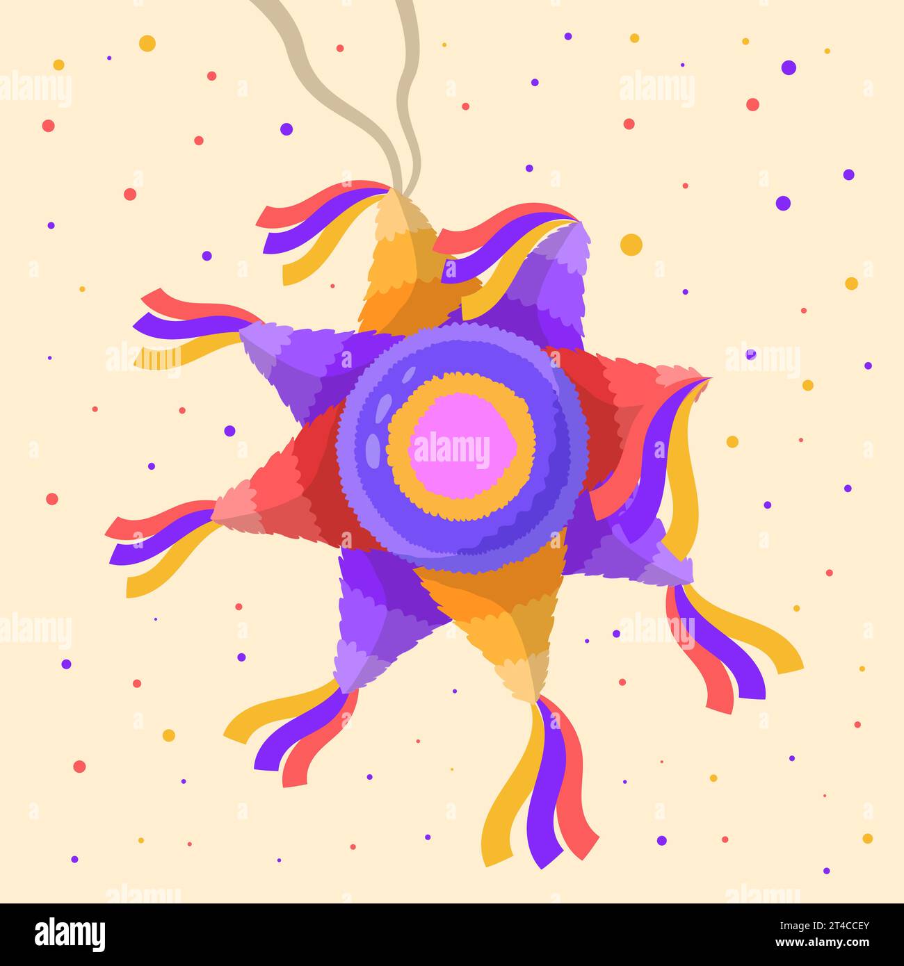 vector posada pinata illustration in flat design style Stock Vector ...