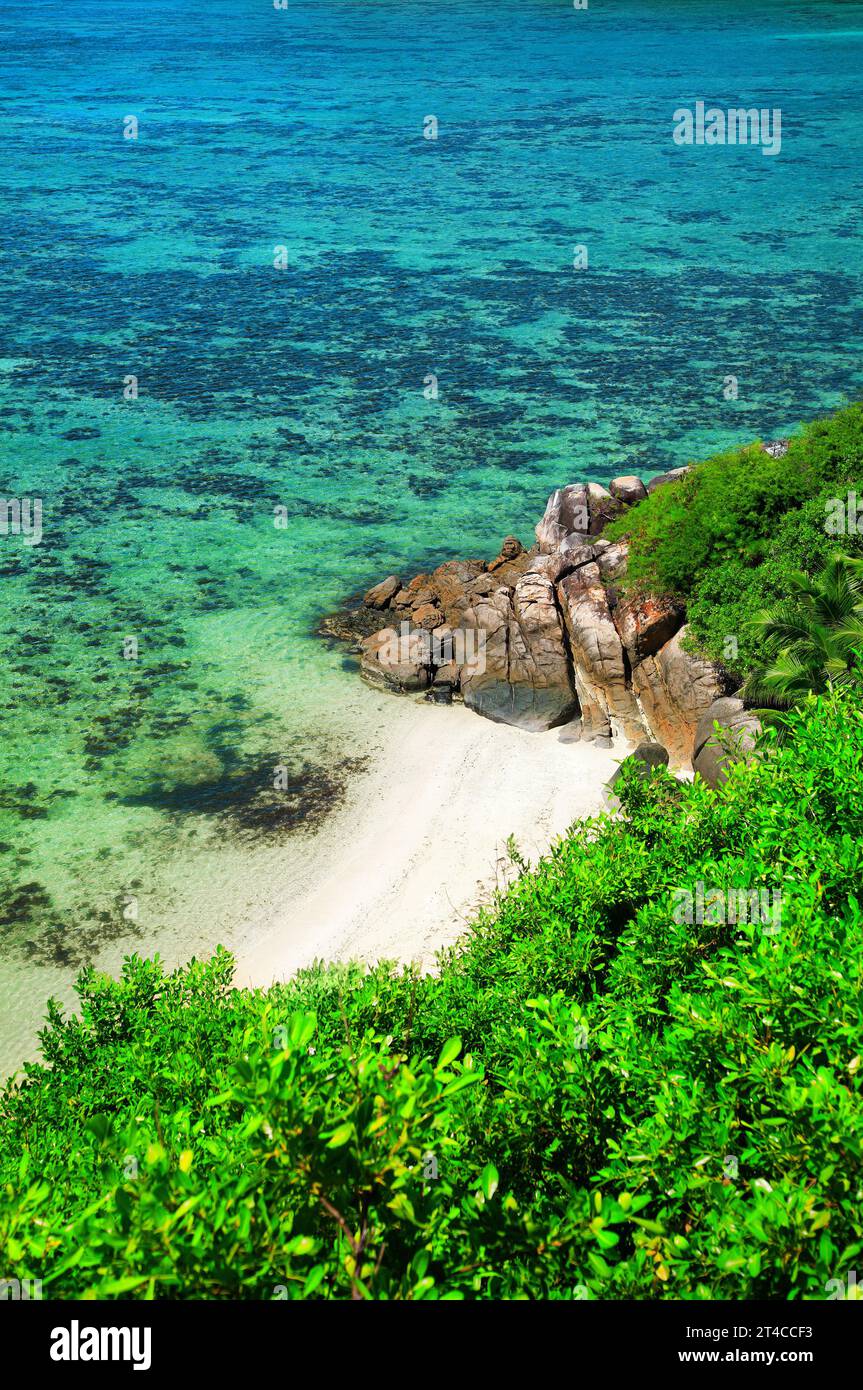 Beach on the Island Moyenne. Sainte Anne Marine National Park lies ...