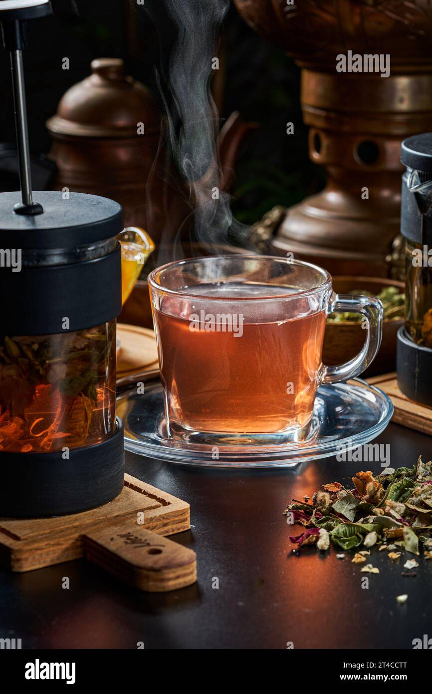 Turkish herbal tea with honey Stock Photo - Alamy