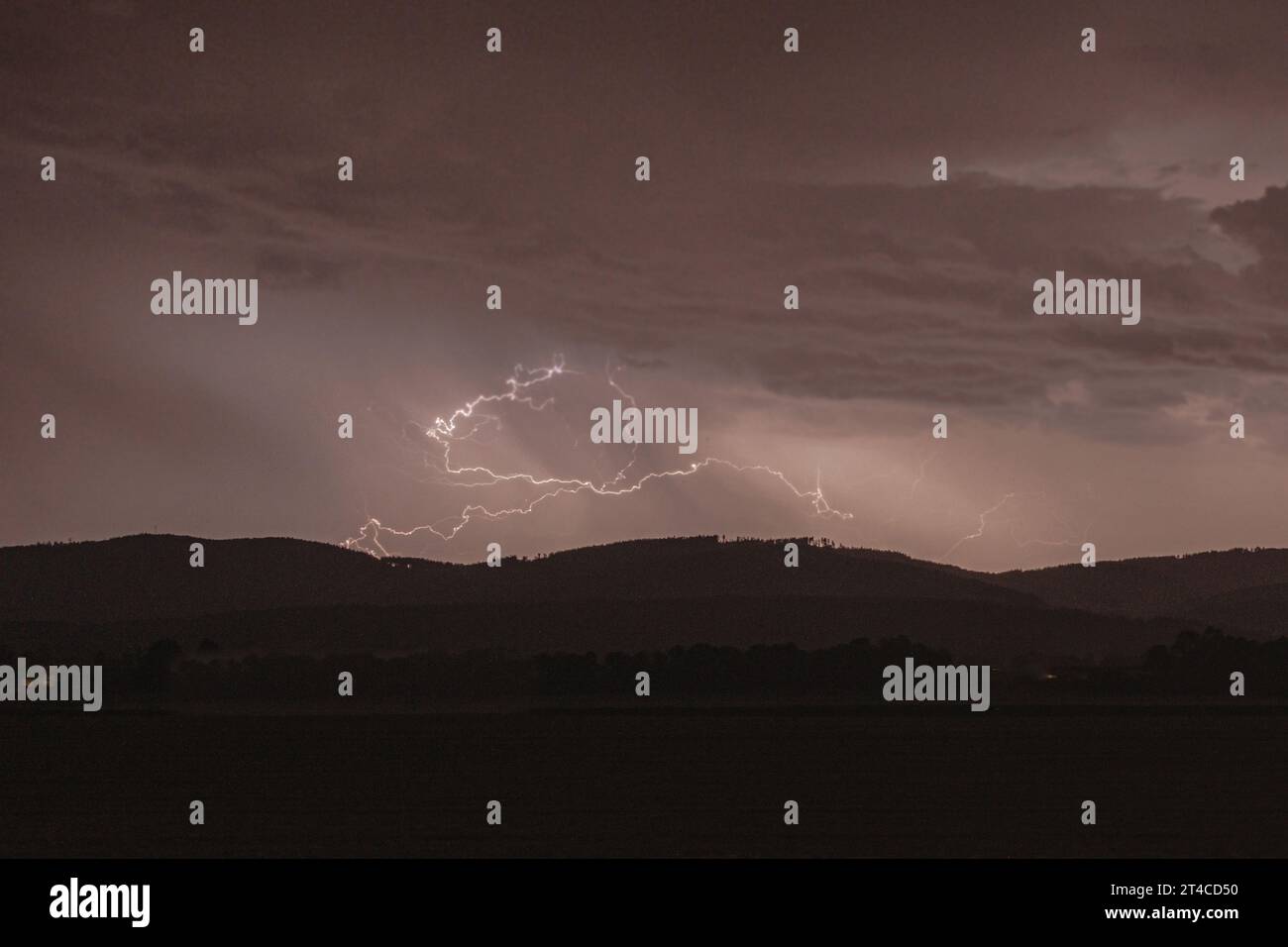 thunderstorm, heavy rain, strong lightning strike, Germany, Bavaria, Straubing Stock Photo - Alamy