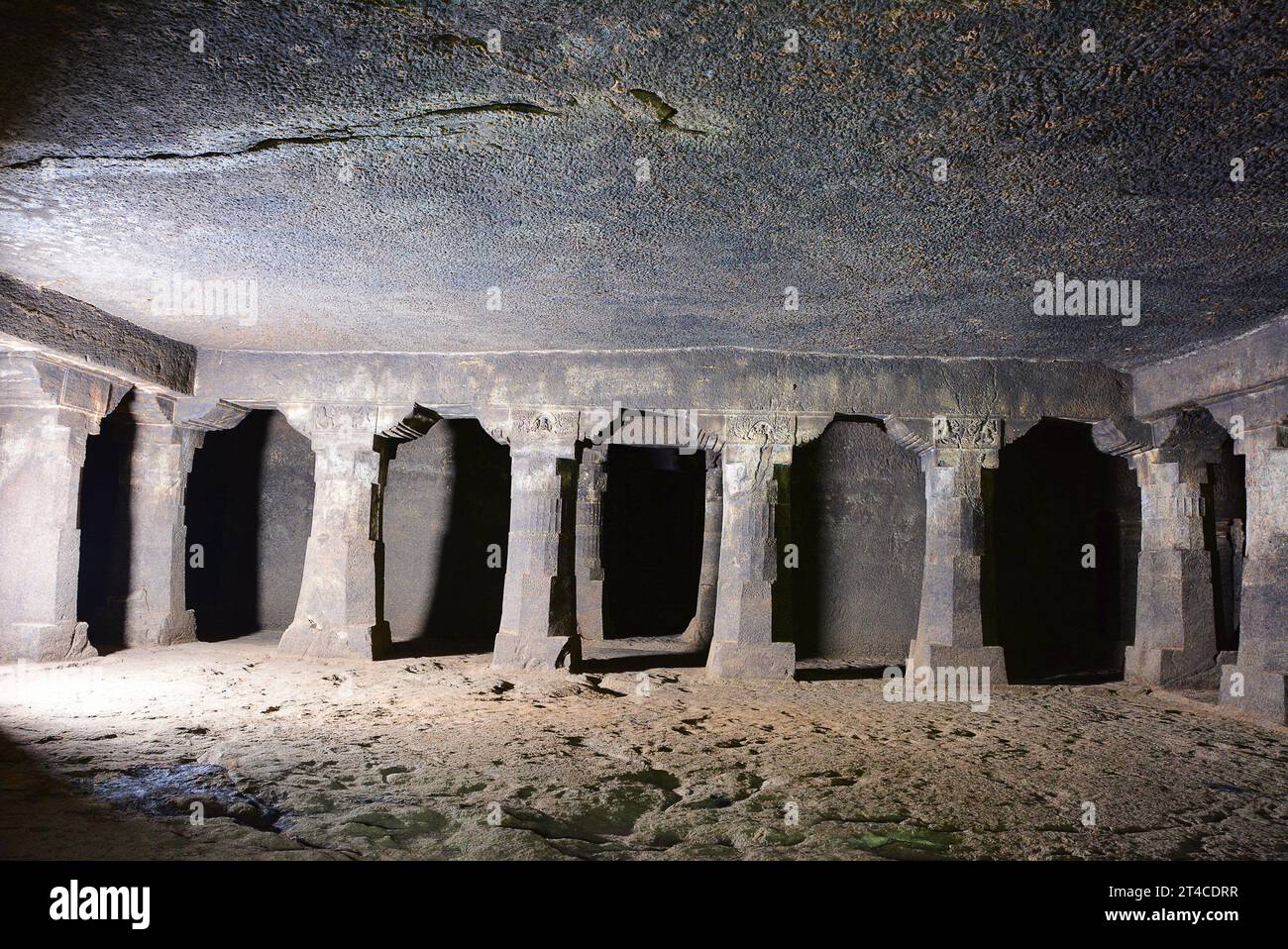 Ghatotkacha Vihara: General-View of the mandapa or hall. Ajanta Caves ...