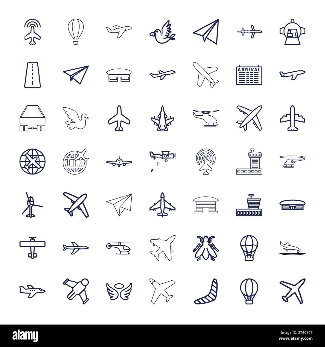 Flight icons Royalty Free Vector Image Stock Vector Image & Art - Alamy
