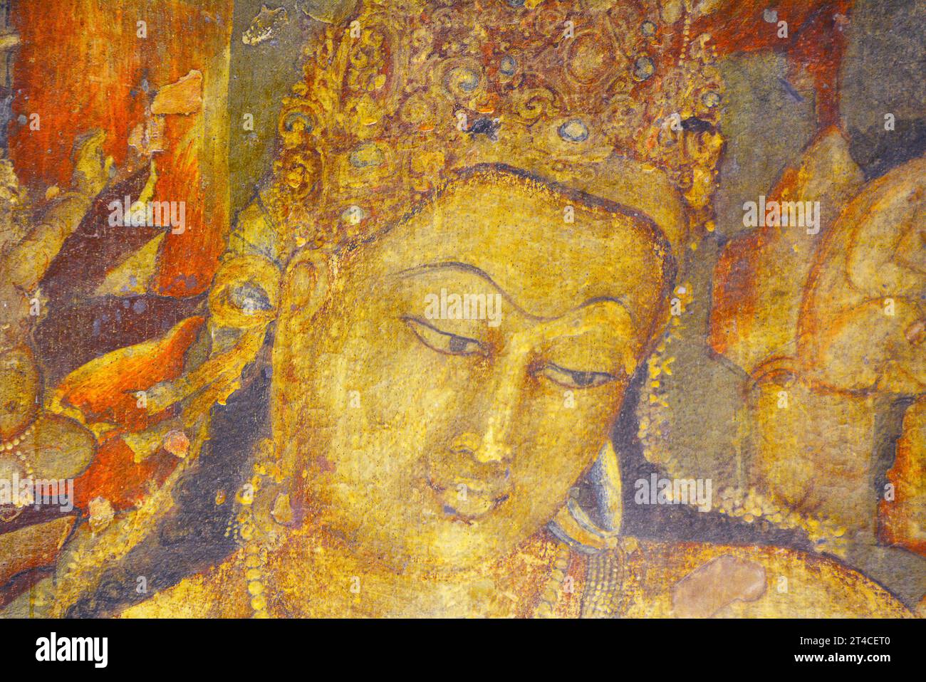 Cave No. 1. Gentle figure of the Bodhisattva Padmapani towards the left ...