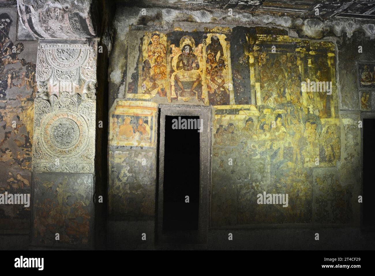 Cave No 2. Before the birth of Buddha, the Bodhisattva depicted here ...