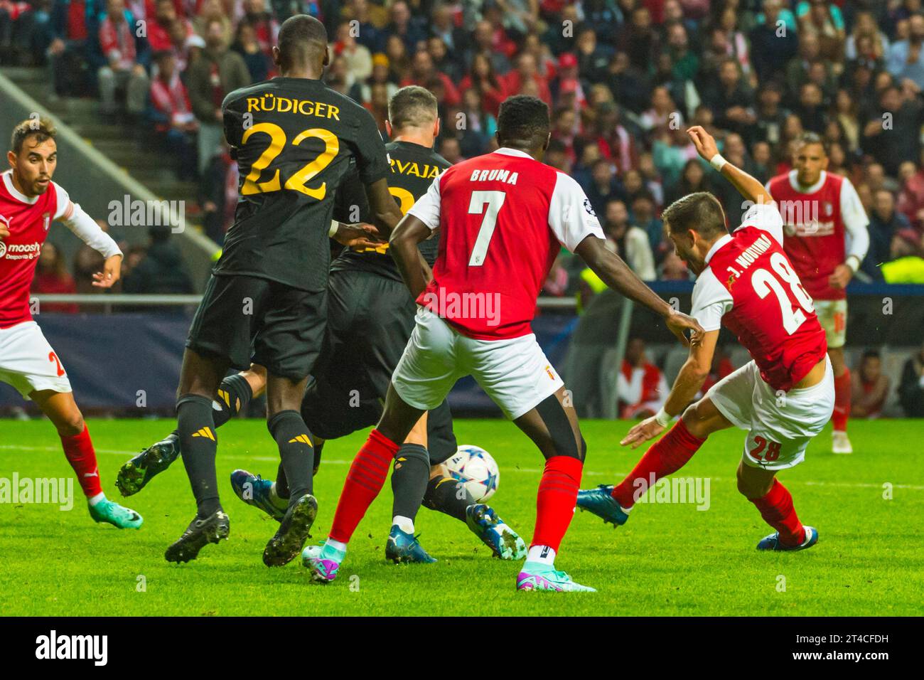 Joao Moutinho kicking the ball during the UEFA Champions League 2023/ ...