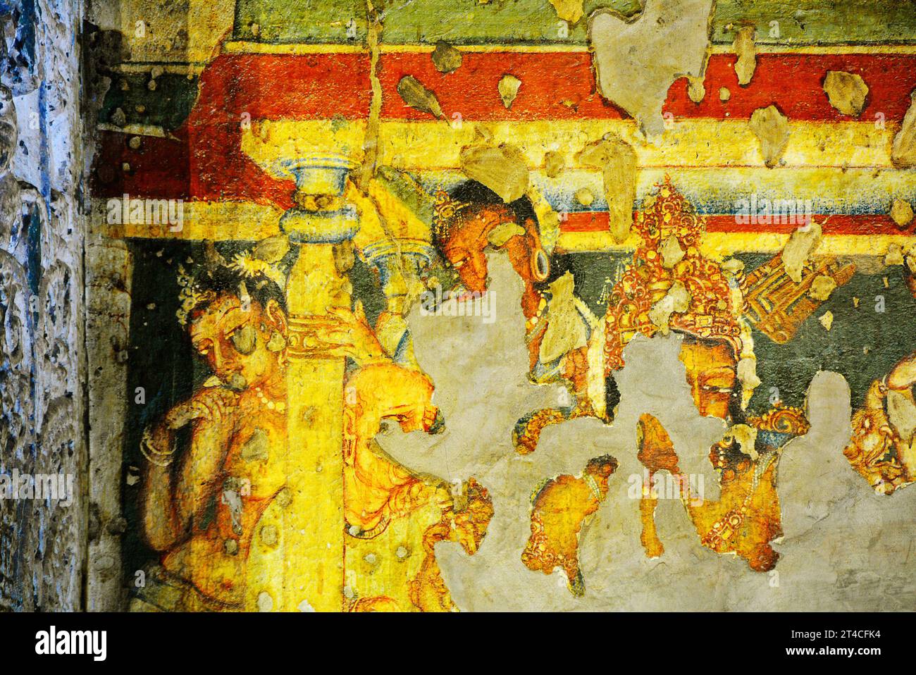 Cave No 2. Sibi-Kapota: Detail: Inside the palace, the pigeon has taken ...