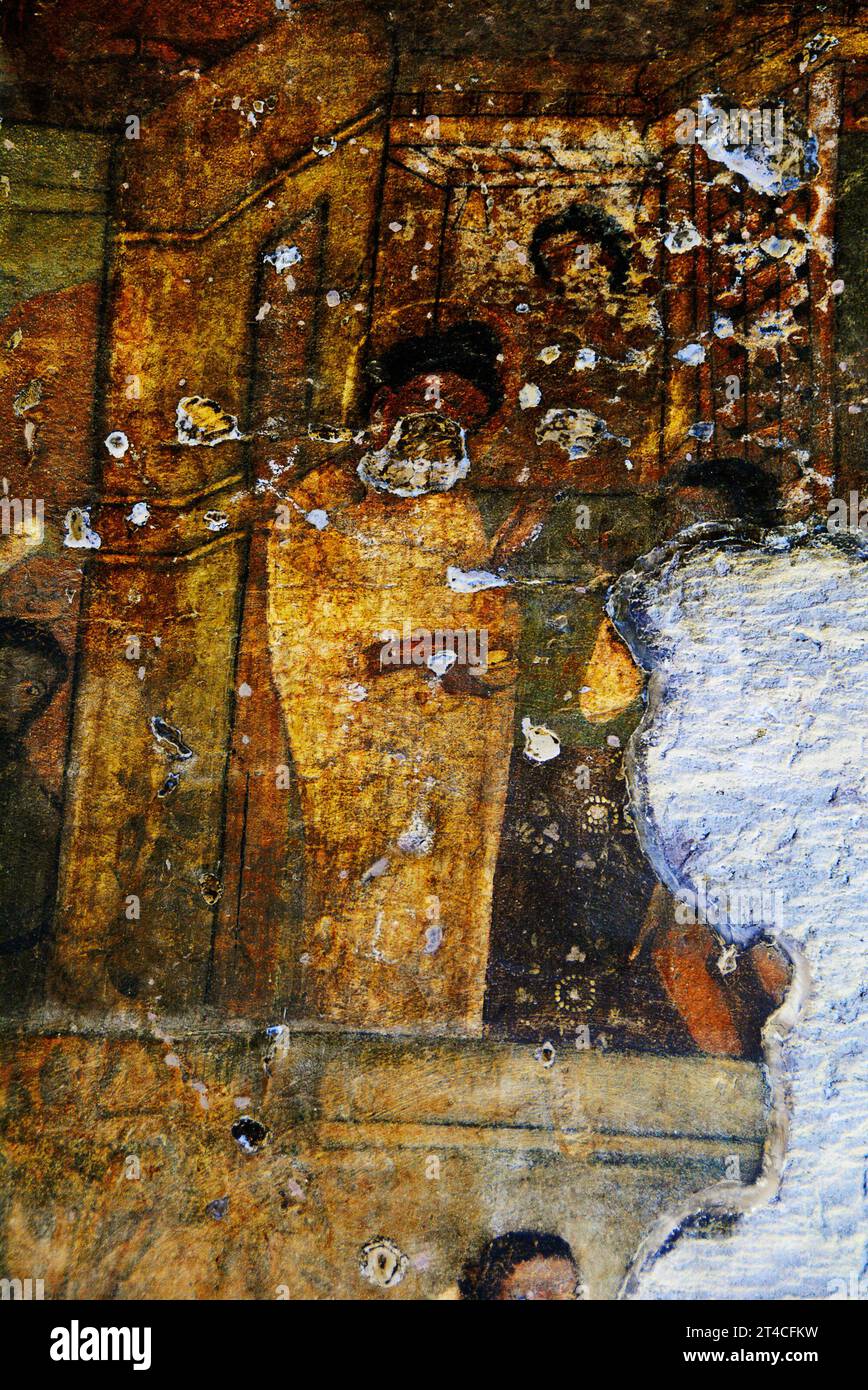 Cave No 16. Bhagwan Narrative Detail, showing Bodhisattva. Ajanta Caves ...