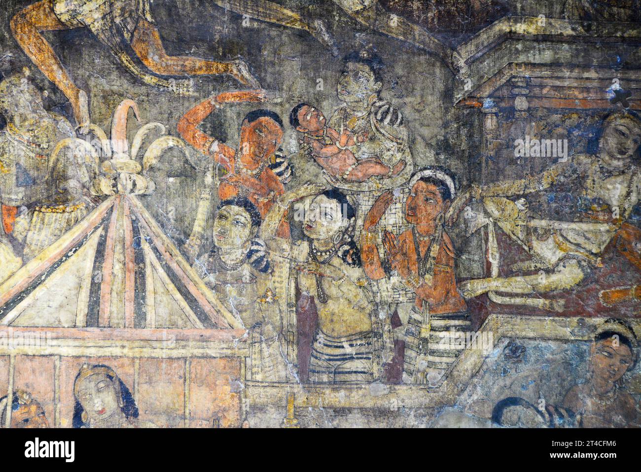 Cave No 17. Simhala Jataka: One of the narrative scene from Simhala ...