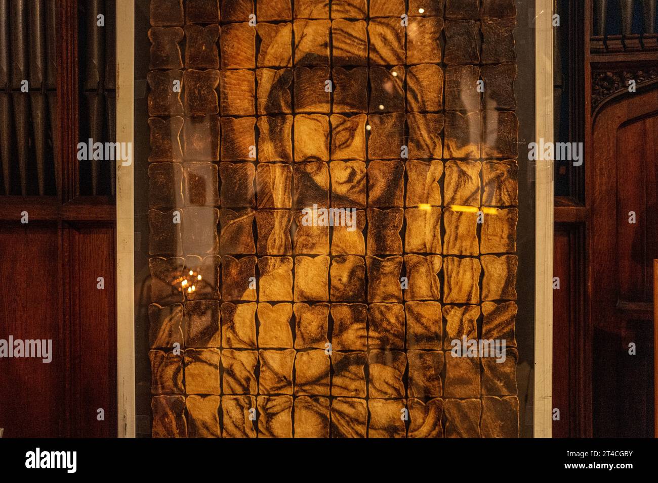 Haworth, October 23rd 2023: Madonna and child made of toast in St ...