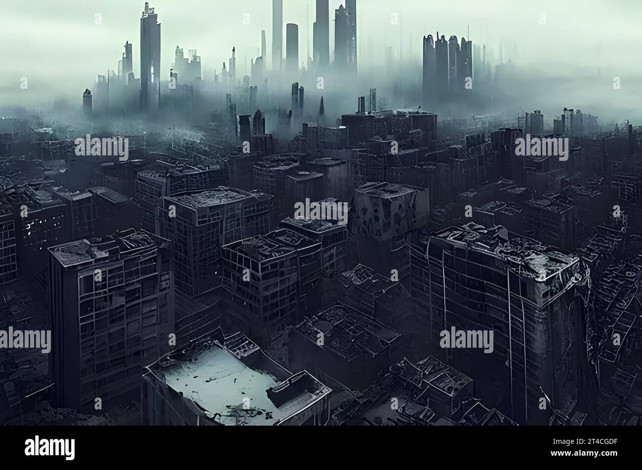 A stunning urban cityscape featuring tall, looming buildings and ...