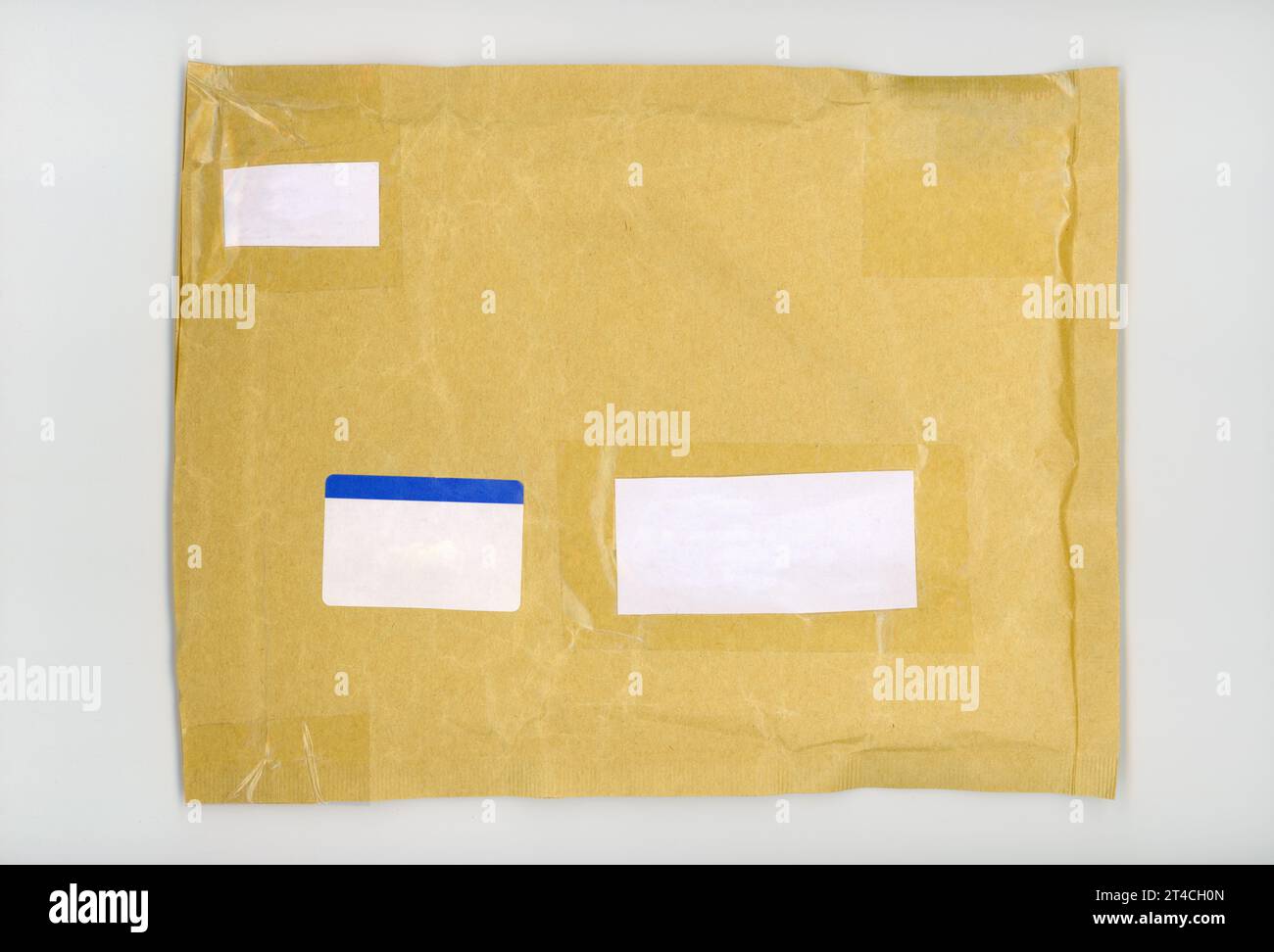 small packet brown envelope with blank labels Stock Photo - Alamy