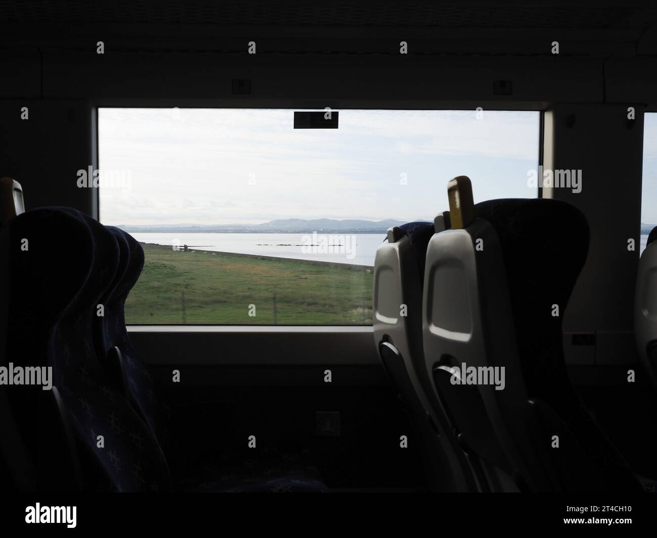 view from a train window from passenger pow Stock Photo - Alamy