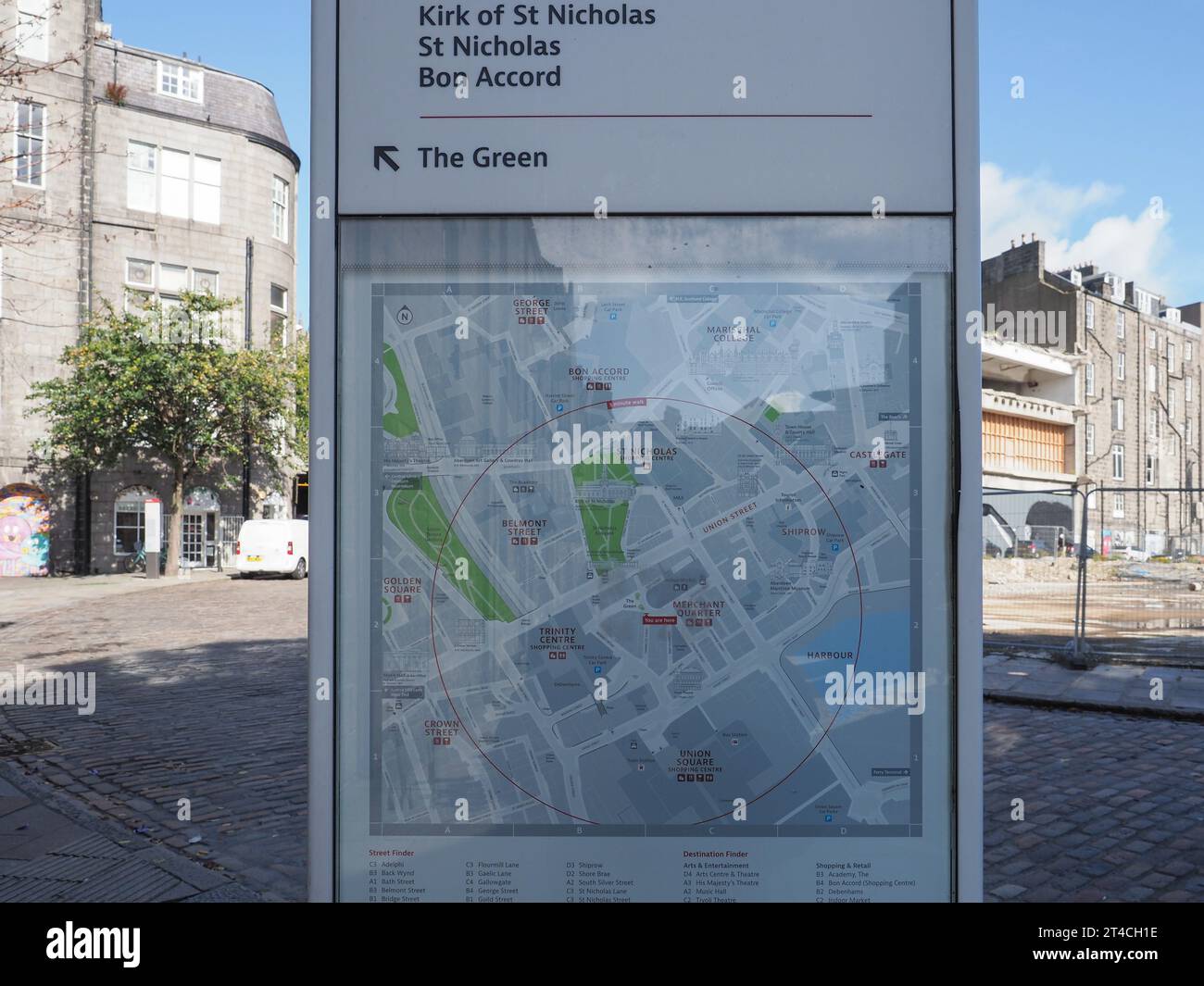 ABERDEEN, UK - SEPTEMBER 14, 2023: Map of the city centre Stock Photo ...