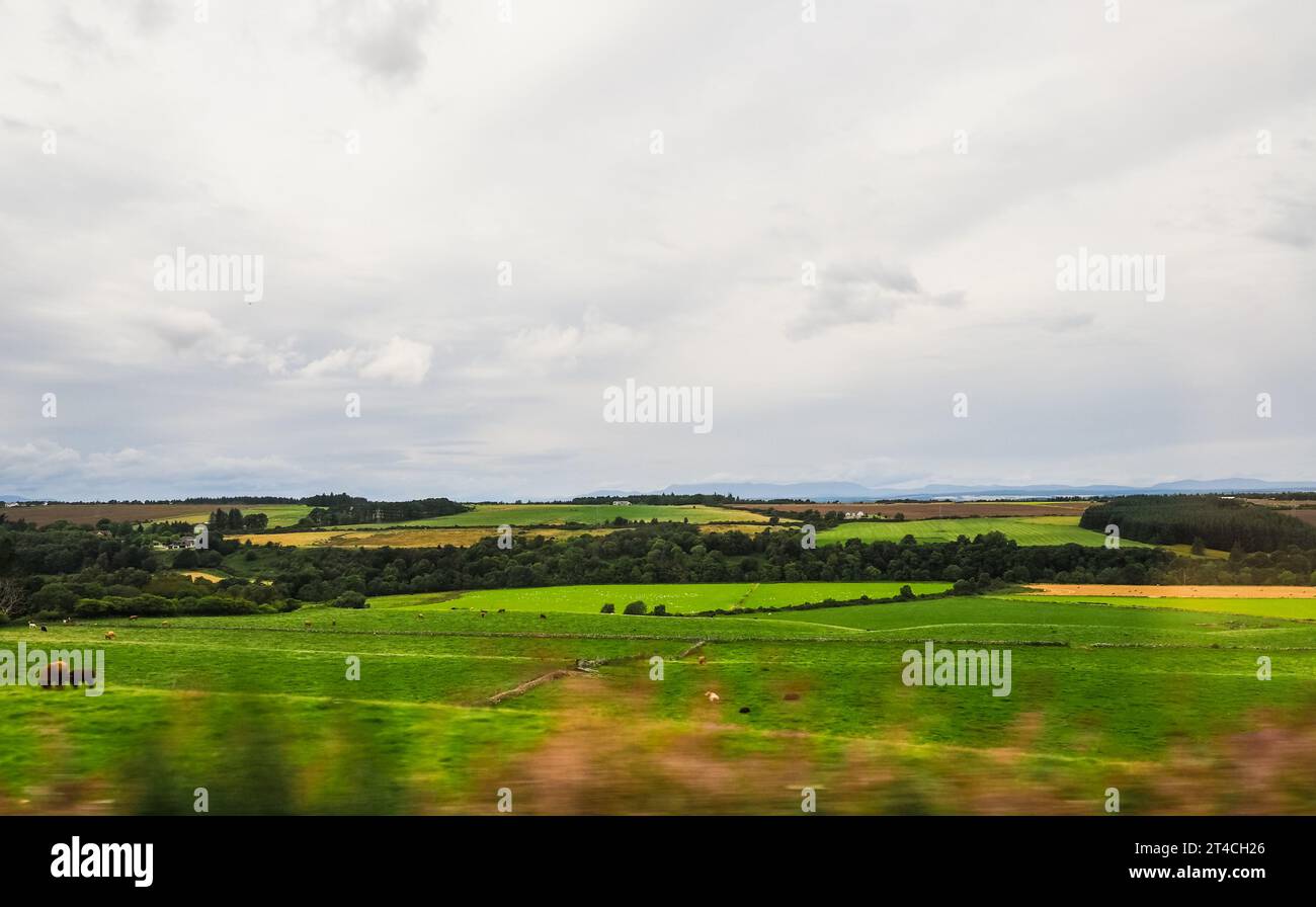 Scottish Lowlands panorama between Inverness and Aviemore Stock Photo ...