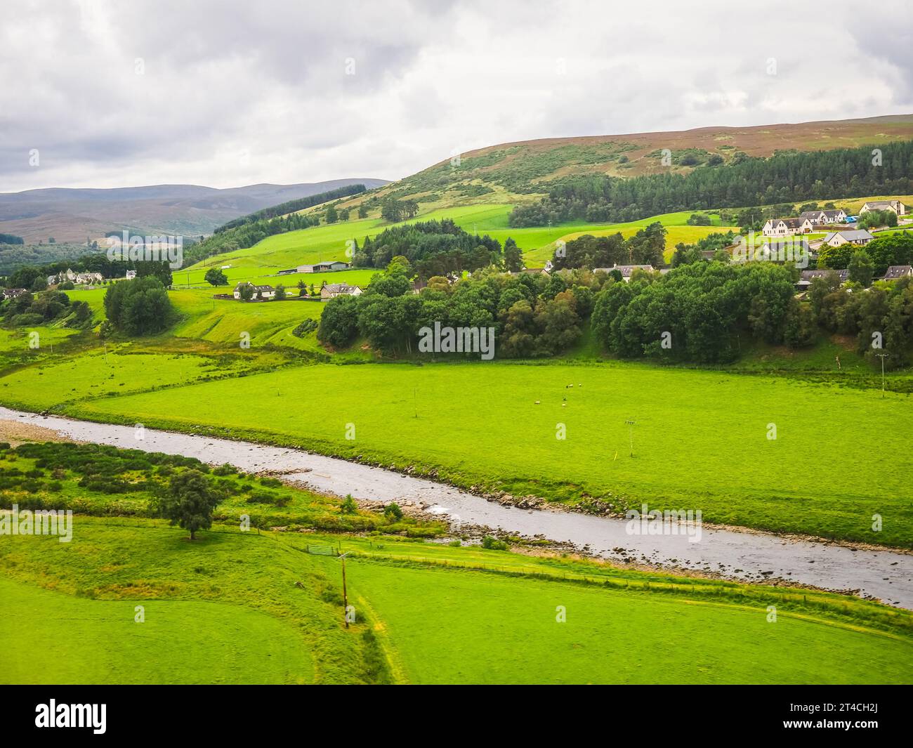 Scottish Lowlands panorama between Inverness and Aviemore Stock Photo ...