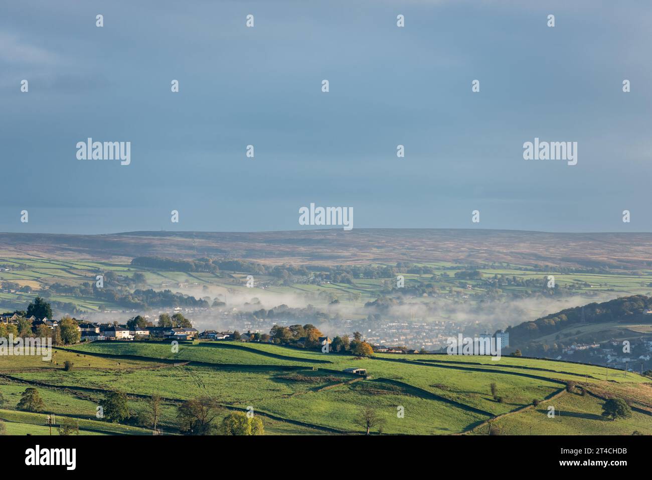 Haworth, October 25th 2023: View across the moors outside Haworth Stock ...
