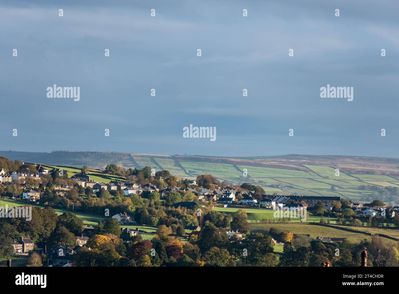 Haworth, October 25th 2023: View across the moors outside Haworth Stock ...