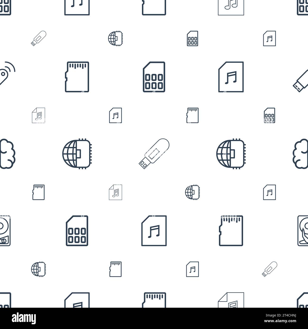Memory icons pattern seamless white background Vector Image Stock ...