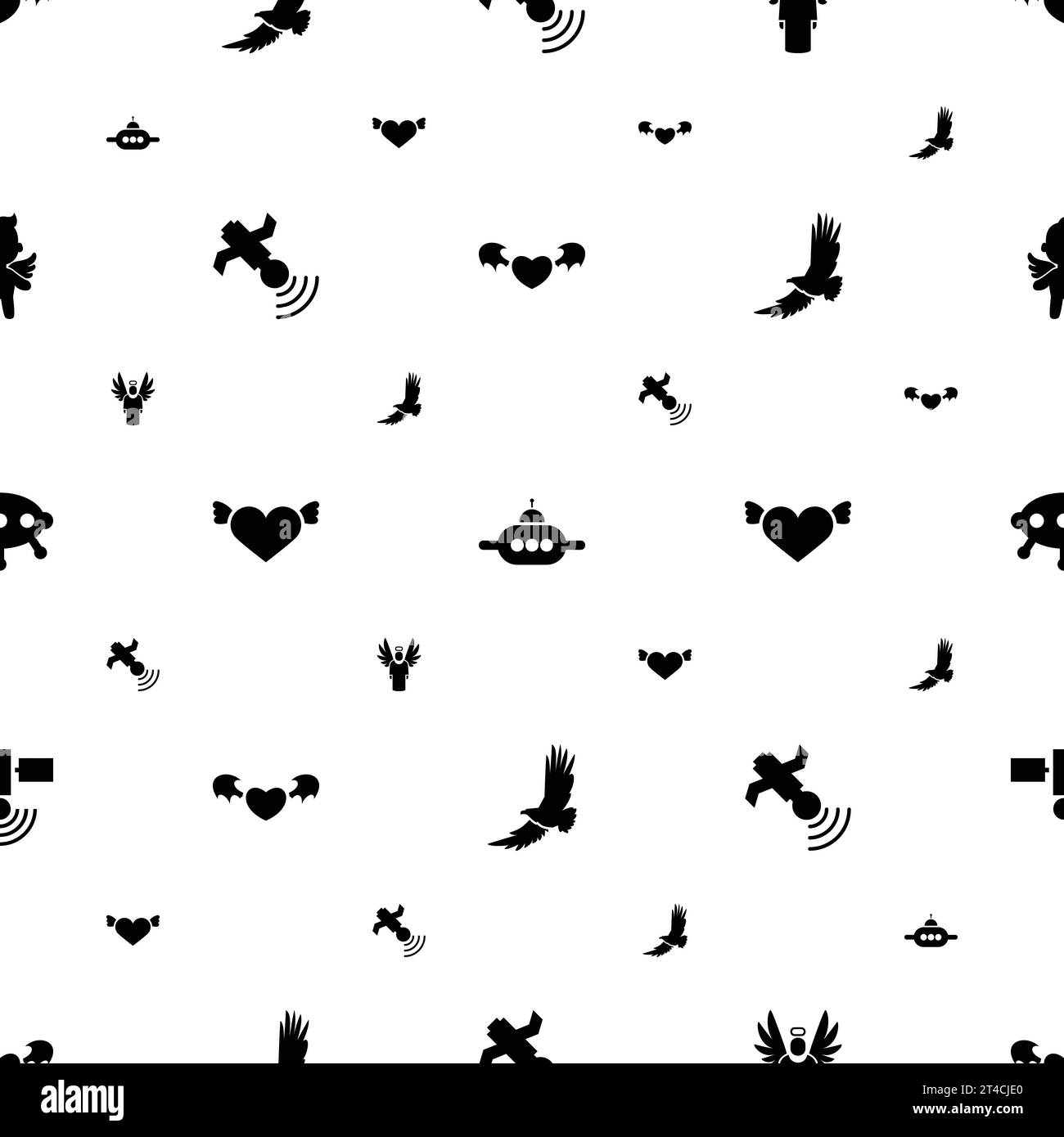 Flying icons pattern seamless white background Vector Image Stock ...