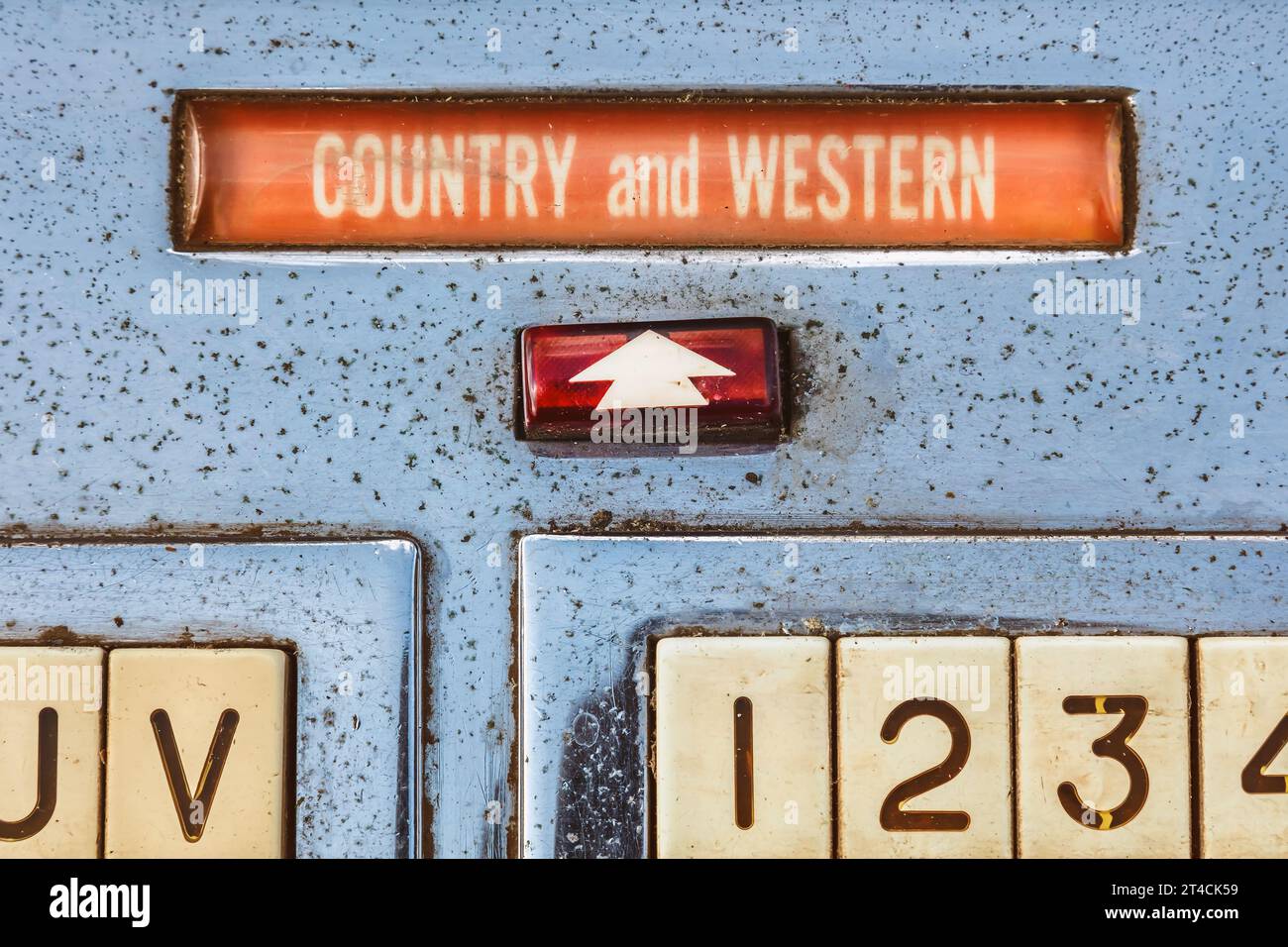 Close up of a vintage jukebox with a text label Country and Western ...