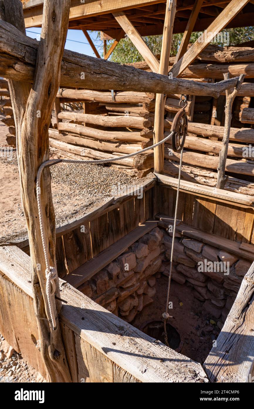 One of the original pioneer water wells at the Bluff Fort Historic Site ...