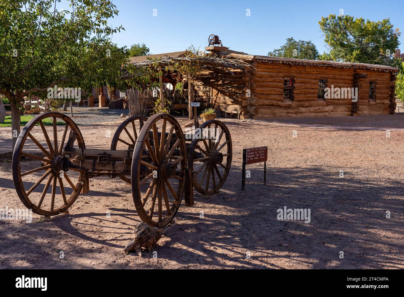 The wagon frame of one of the original wagons of the Hole in the Rock ...