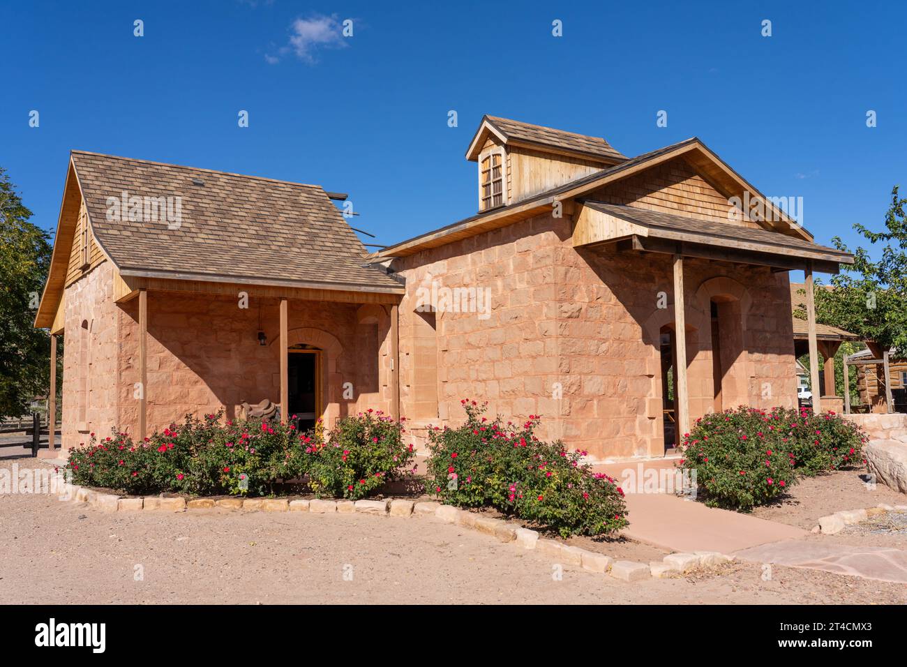 The stone pioneer home of the Kumen Jones family at the Bluff Fort ...