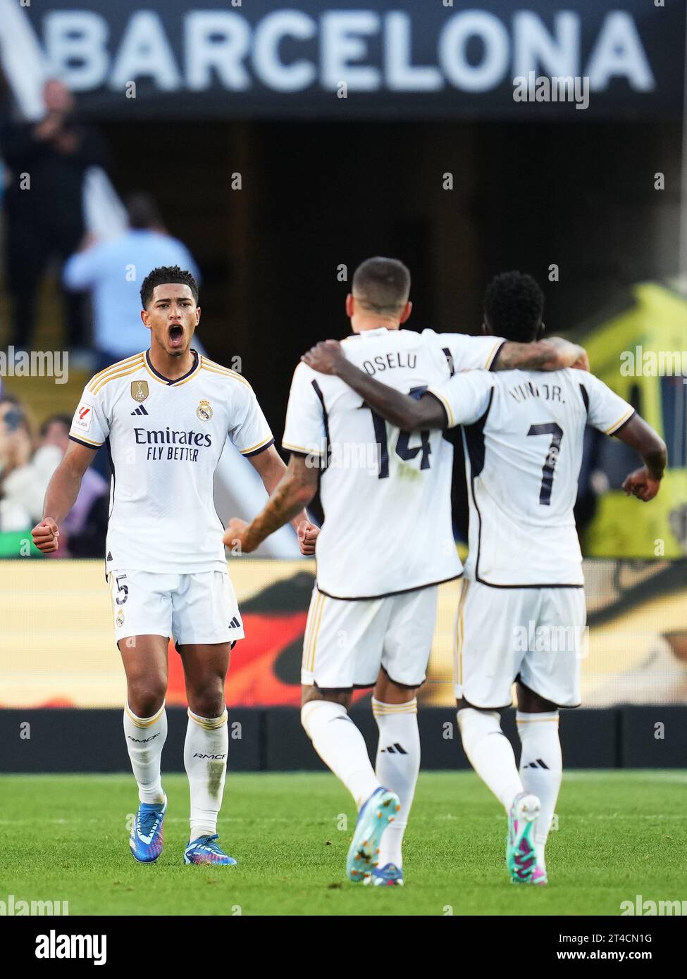 Jude Bellingham of Real Madrid celebrates the victory with his ...